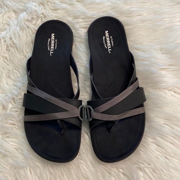 Merrell | Shoes | Merrell Aircushion Memory Foam Sandals Size 1 Bnwot ...